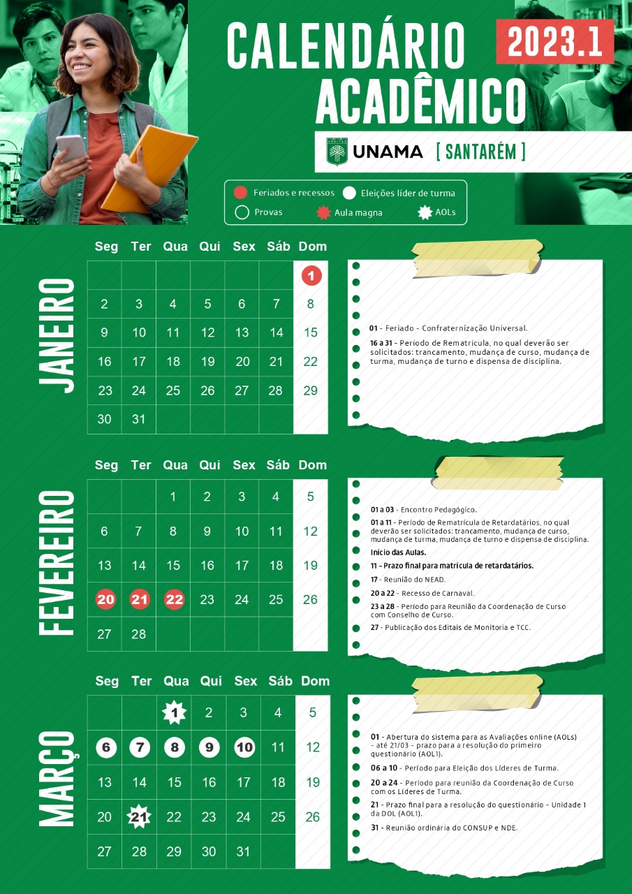 Confira o calendário acadêmico 2023.1 | Blog dos cursos da UNAMA